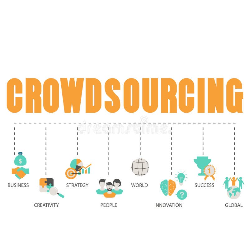 Crowdsourcing Design Concept Stock Vector - Illustration of business ...