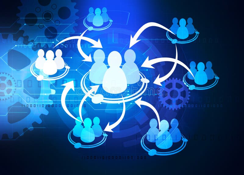 Crowdsourcing diagram stock illustration. Illustration of networking ...