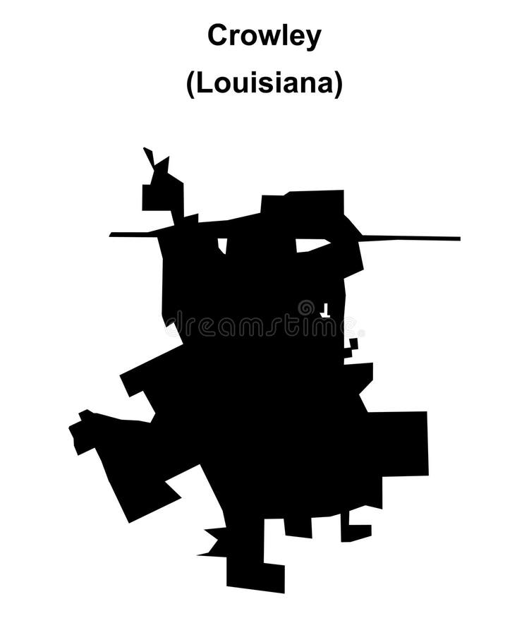 Crowley outline map stock illustration. Illustration of outline - 357331363