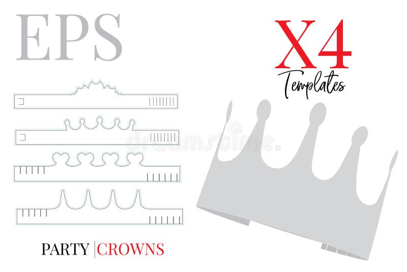 Party Crown Template, Vector with Die Cut, Laser Cut Layers Stock ...