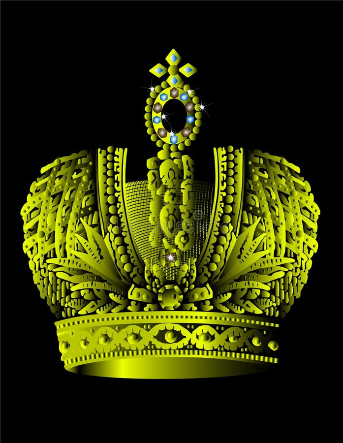 Gold crown with ribbons stock vector. Illustration of branch - 18960835