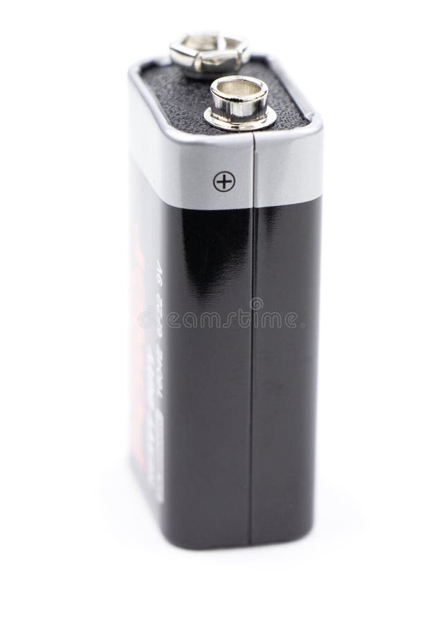 Crown Battery 9 Volt Isolated on a White Background.PP3 Battery Stock ...