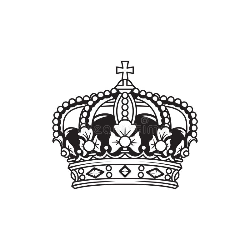 Black And White Crown Drawing