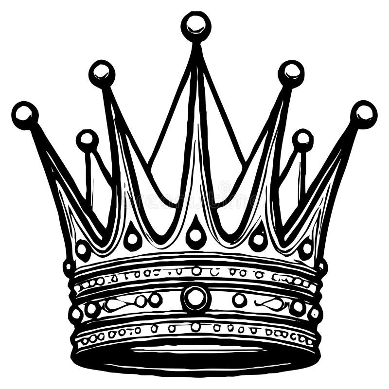 Crown. Black and White Illustration for Use in Graphics Stock ...