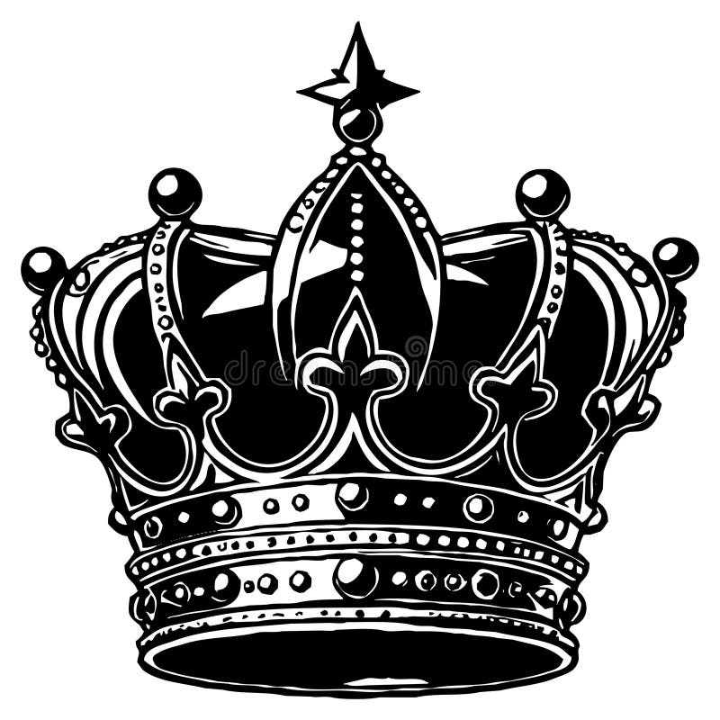Crown. Black and White Illustration for Use in Graphics Stock ...