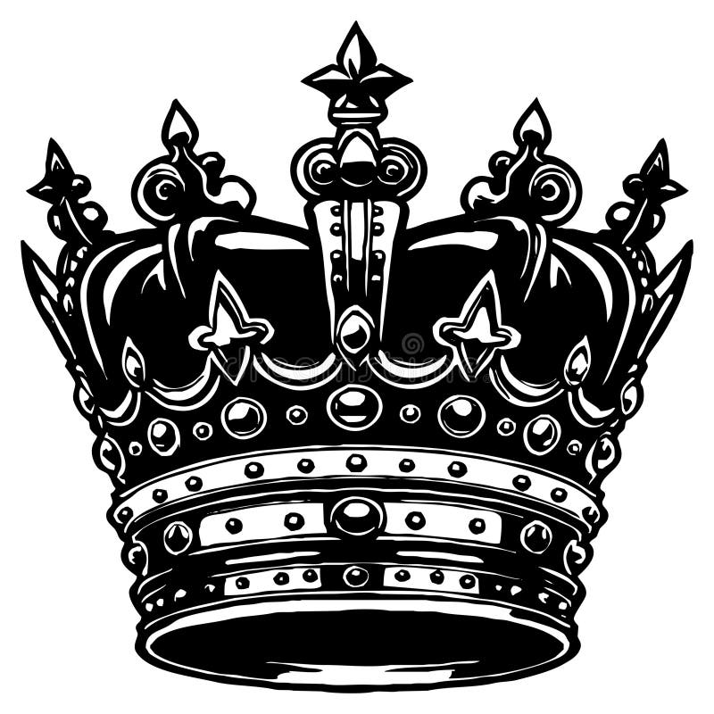 Crown. Black and White Illustration for Use in Graphics Stock ...