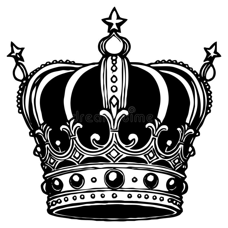 Crown. Black and White Illustration for Use in Graphics Stock ...