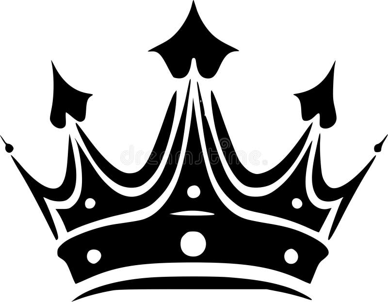 Crown - Black and White Isolated Icon - Vector Illustration Stock ...
