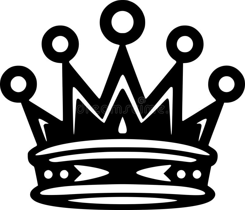 Crown - Black and White Isolated Icon - Vector Illustration Stock ...