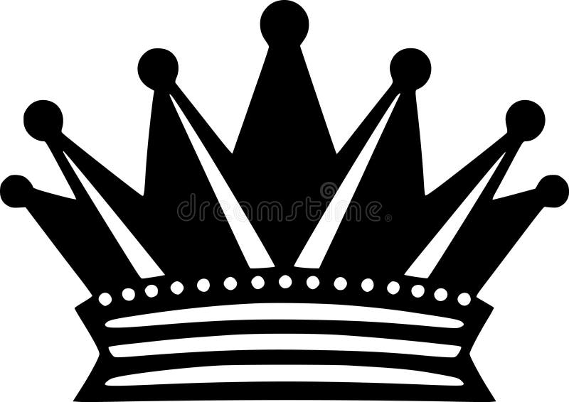 Crown - Black and White Isolated Icon - Vector Illustration Stock ...