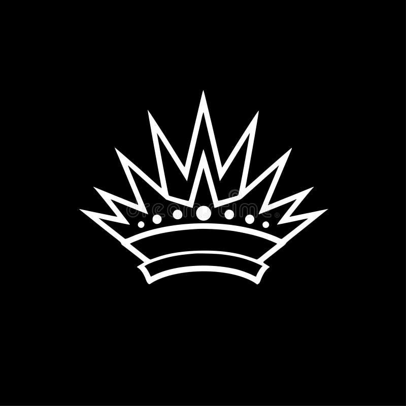 Crown - Black and White Vector Illustration Stock Vector - Illustration ...