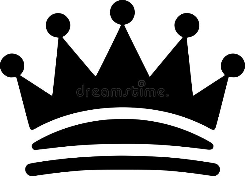 Crown - Black and White Vector Illustration Stock Vector - Illustration ...