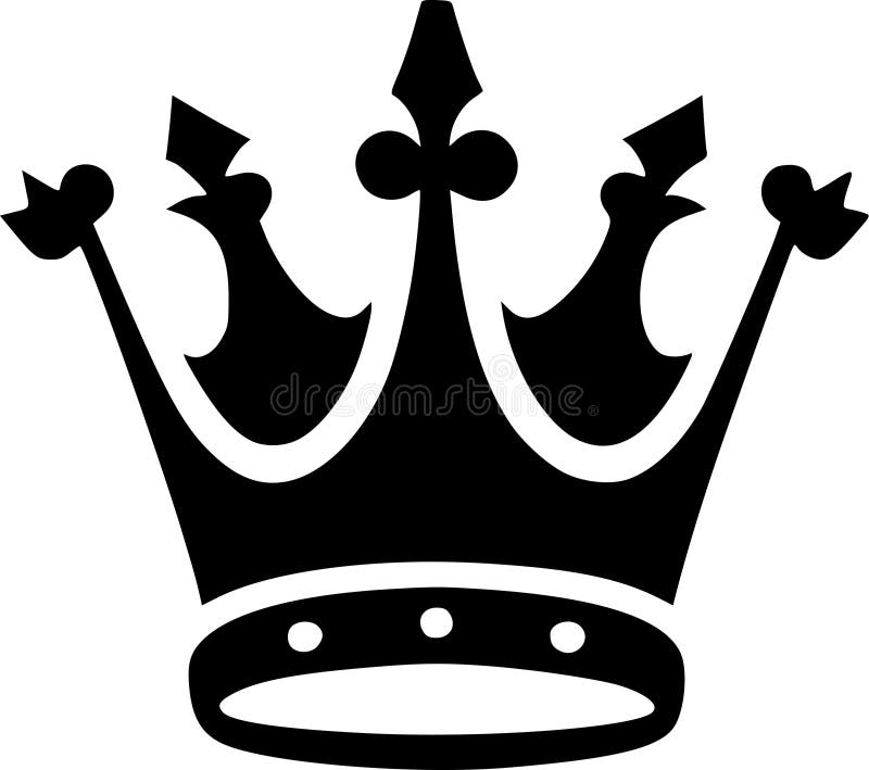 Crown - Black and White Vector Illustration Stock Vector - Illustration ...