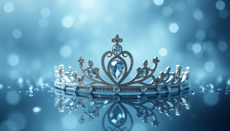 A Crown on a Blue Background Generated Stock Illustration ...