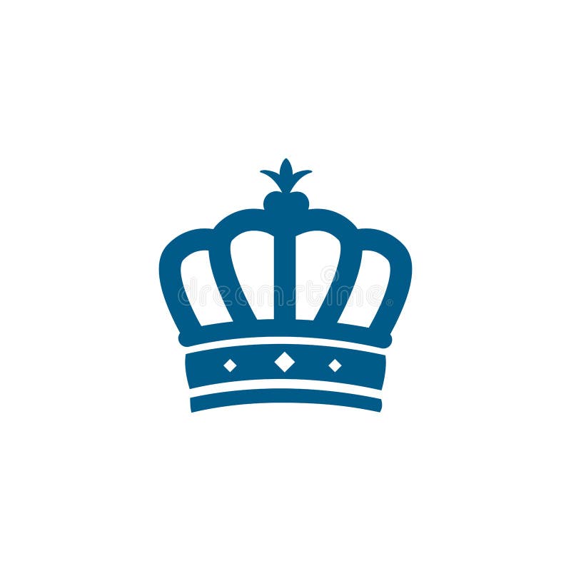 Crown Blue Icon on White Background. Blue Flat Style Vector ...