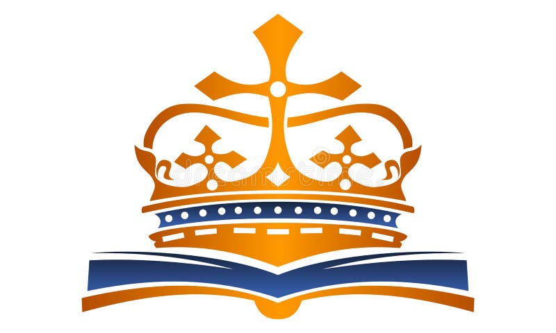 Crown and Book stock vector. Illustration of classic - 106205508