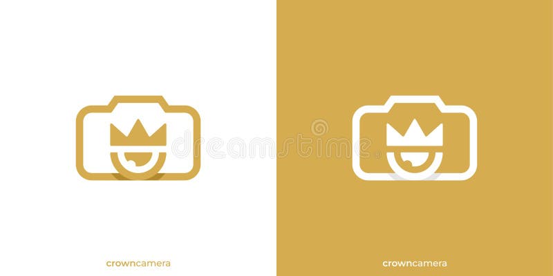 Crown Camera Logo. Camera Lens and Crown Icon with Minimalist Style ...