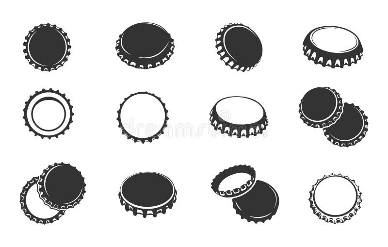 Crown Caps Silhouette, Bottle Cap Vector, Soda Cap Vector, Bottle Cap ...