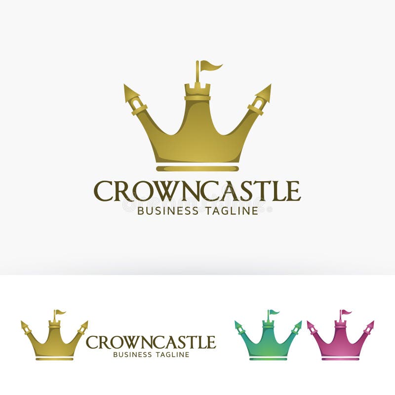 Crown Castle Vector Logo Design Stock Vector - Illustration of curve ...
