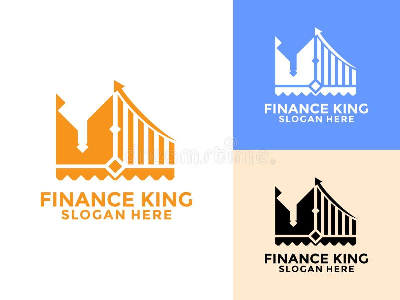 Crown with Chart Graph Diagram and Arrow, King Finance Logo Vector ...