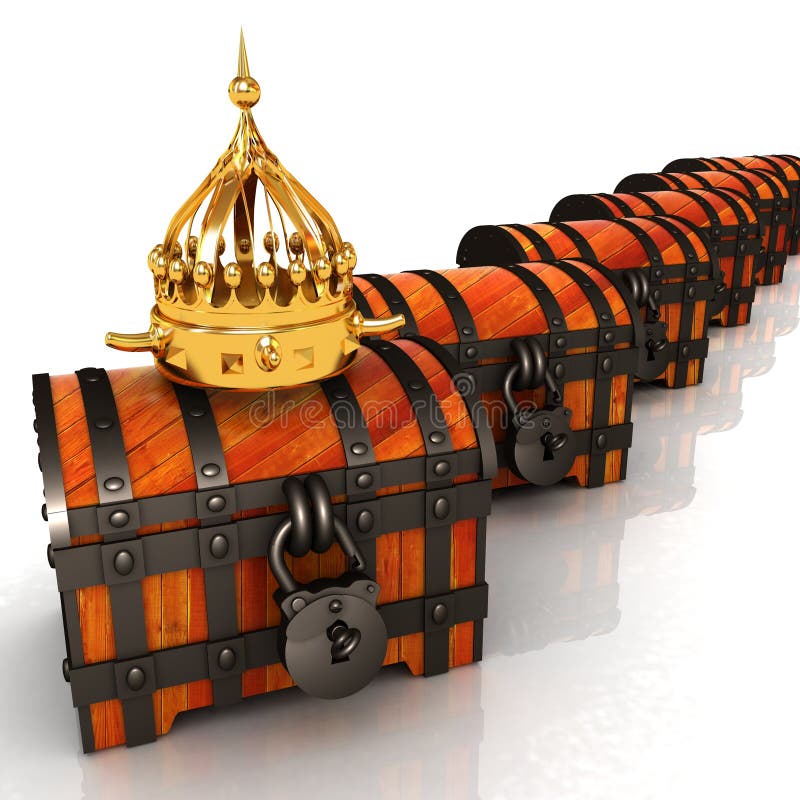 Crown and chest stock illustration. Illustration of monarchy - 126309741