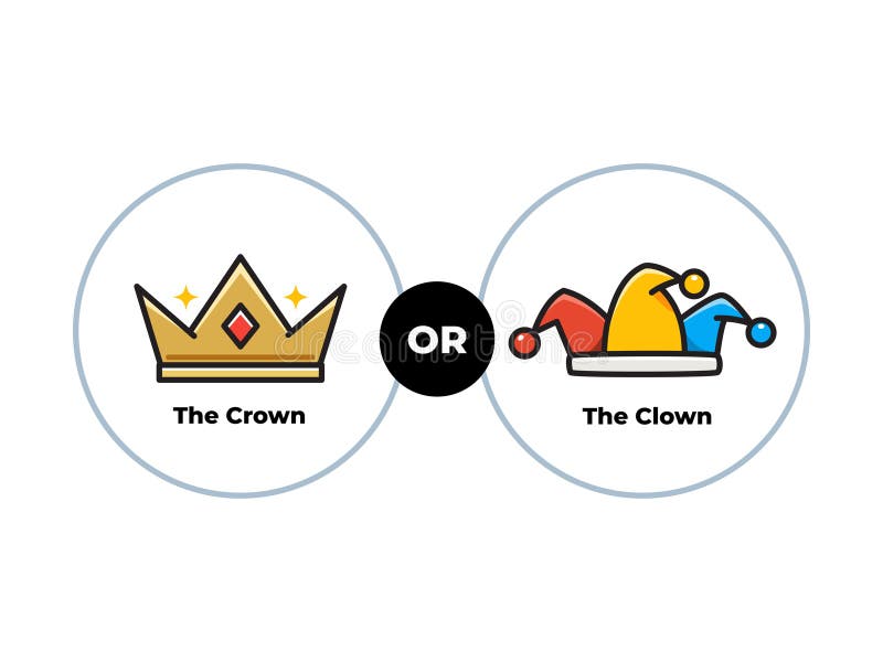 The Crown or the Clown. Isolated Vector Illustration Stock Illustration ...