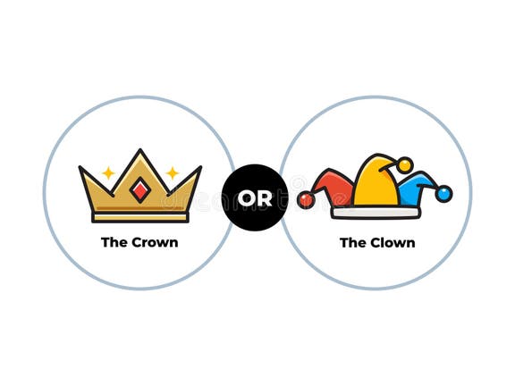 The Crown or the Clown. Isolated Vector Illustration Stock Illustration ...