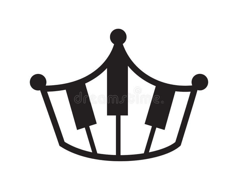 Crown Combined with Piano Keyboard Symbol Stock Vector - Illustration ...