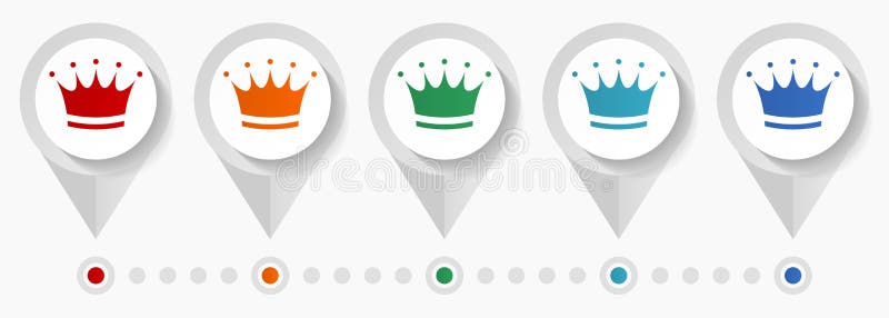 Crown Concept Vector Icons, Editable Infographic Template, Set of ...