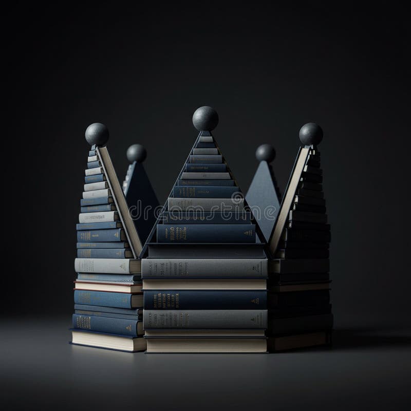 A Crown Constructed from a Stack of Books Forms a Creative Structure ...