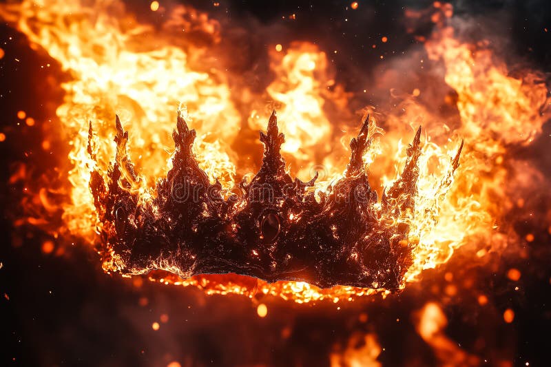 A Crown Crafted from Roaring Flames Radiates Heat and Light in a ...