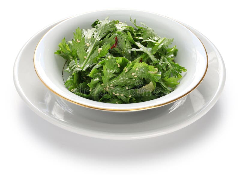 Crown daisy salad stock image. Image of nutrition, shungiku - 66474951