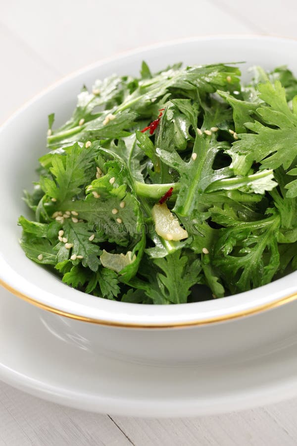 Crown daisy salad stock photo. Image of japanese, close - 66474224