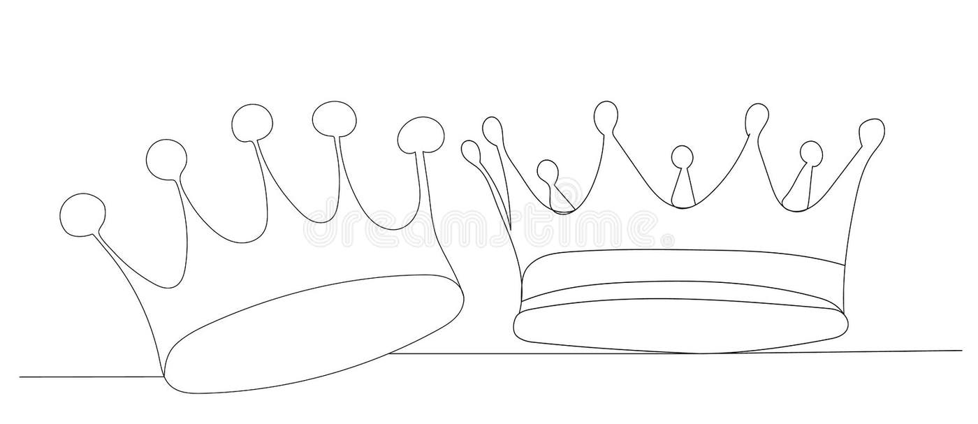 Crown One Continuous Line Stock Illustrations – 299 Crown One ...