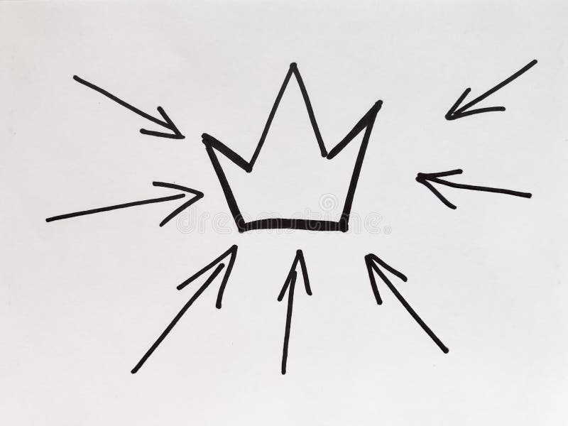 A Crown Drawing is Surrounded by Arrows Pointing Outward, Creating a ...