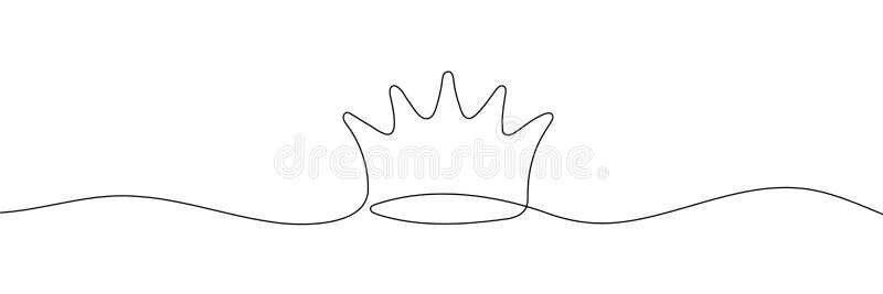 Crown Drawn in One Line on a White Background Stock Vector ...