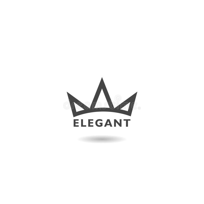 Elegant Crown Logo Icon Isolated on White Background Stock Vector ...