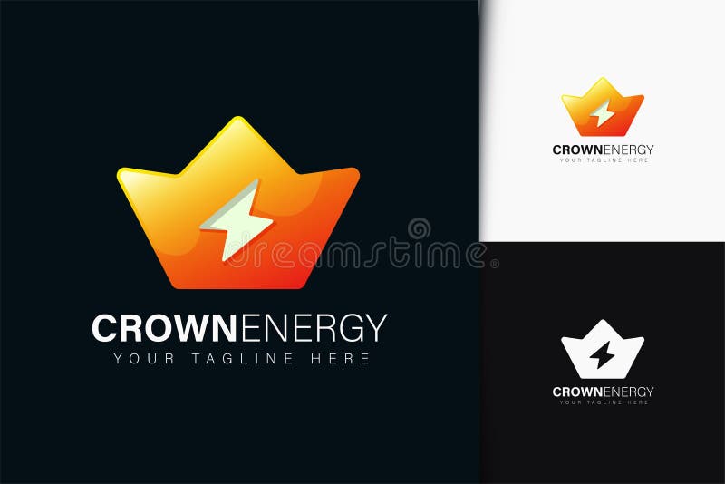 Crown Energy Logo Design with Gradient Stock Vector - Illustration of ...