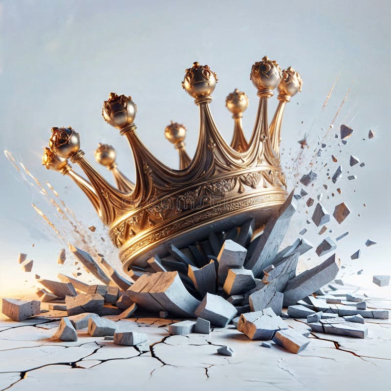 Crown Falling To the Ground and Shattering into Pieces Stock ...