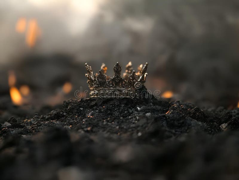 Crown in Fire, Dark Mysterious Setting Stock Illustration ...