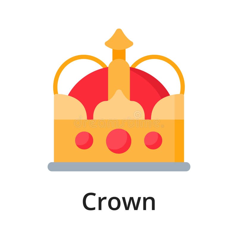 Crown Flat Vector Illustration. Single Object. Icon for Design on White ...