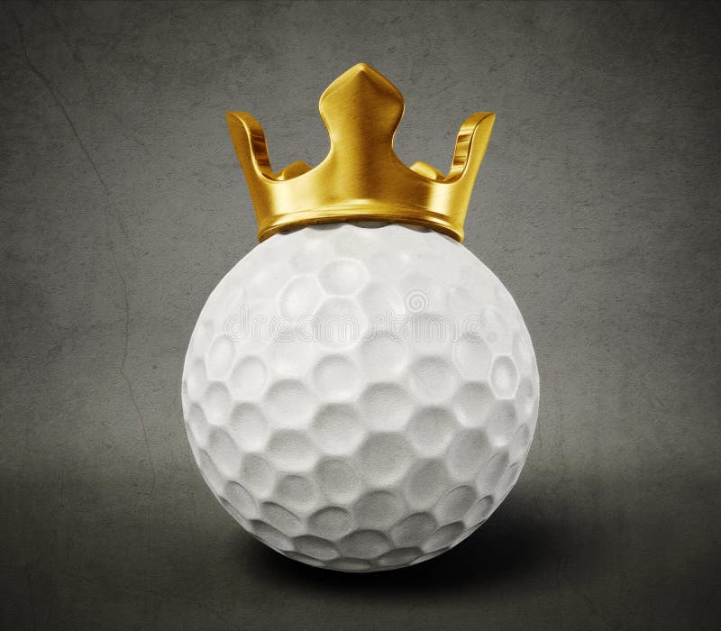 Golf Ball with Gold Crown 3d Illustration Stock Illustration ...