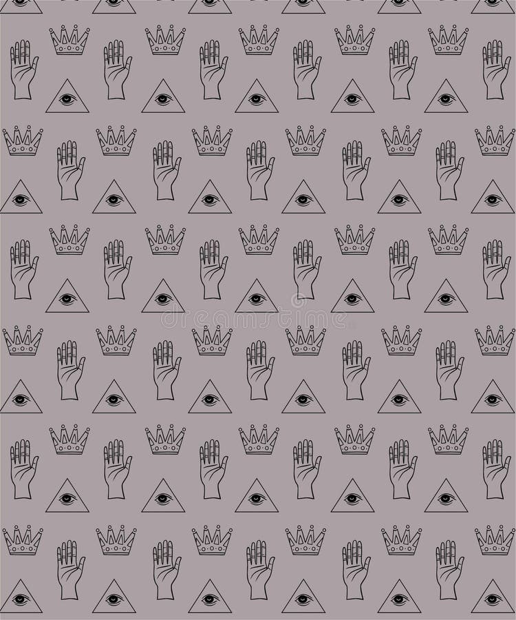 Crown Hand Triangle Pattern Stock Vector - Illustration of hands ...
