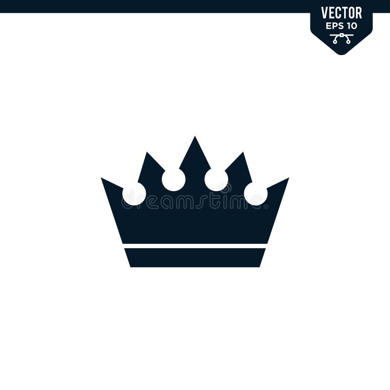 Crown Icon Collection Glyph Style, Solid Color Stock Vector ...