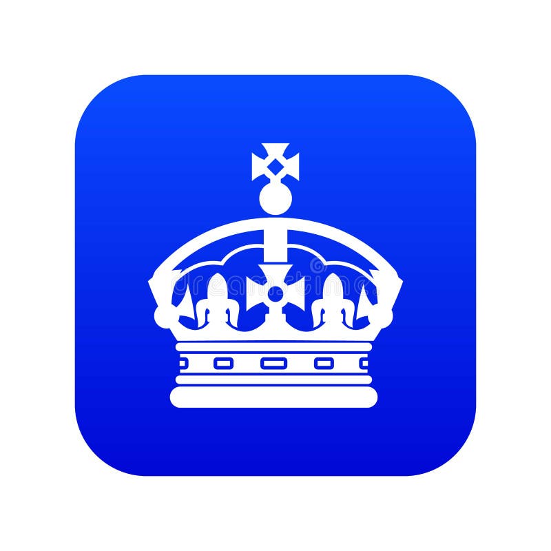 Crown icon digital blue stock vector. Illustration of headdress - 143652223