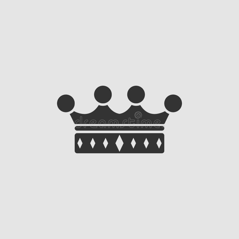Crown icon flat. stock vector. Illustration of coat - 154850534