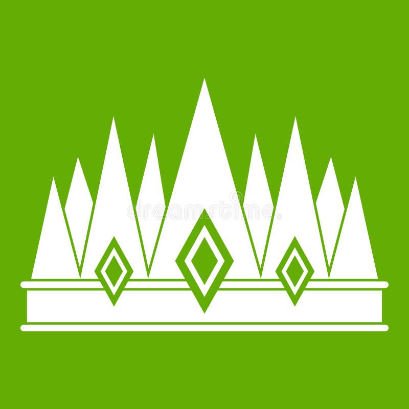 Crown icon green stock vector. Illustration of prince - 98916277