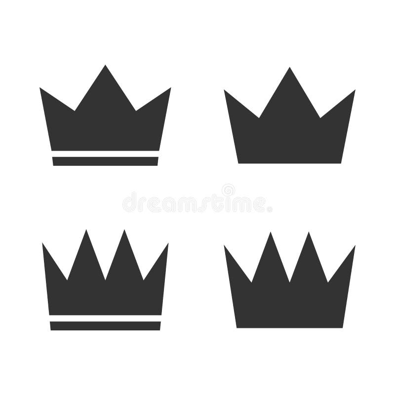 Crown Icon. Grey on White Background. Vector Illustration, Flat Design ...