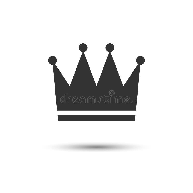Crown Icon. Grey on White Background. Vector Illustration, Flat Design ...