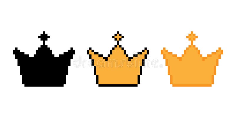 Crown Icon Pixel Art Simple Design. Stock Illustration - Illustration ...